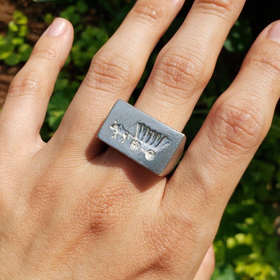 Covered Wagon Wax Seal Signet Ring - Etsy