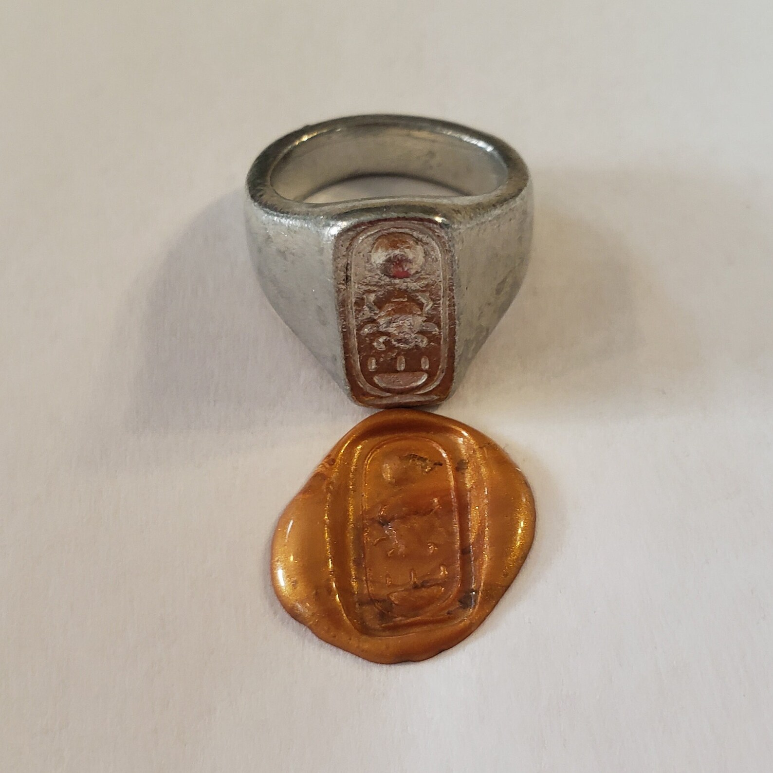 King Tut Cartouche Wax Seal Signet Ring - Etsy