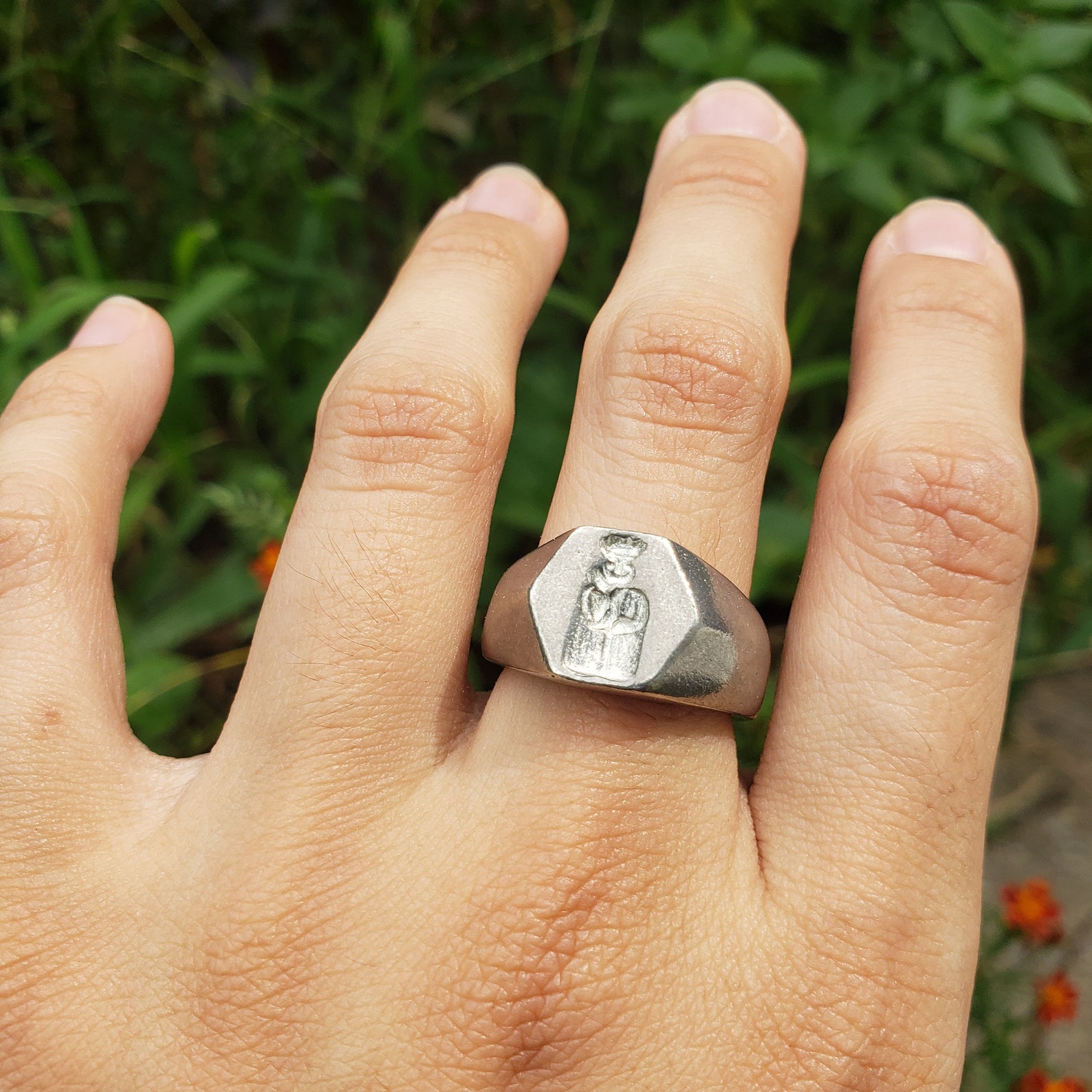 Lewis Chessmen Queen Wax Seal Signet Ring - Etsy