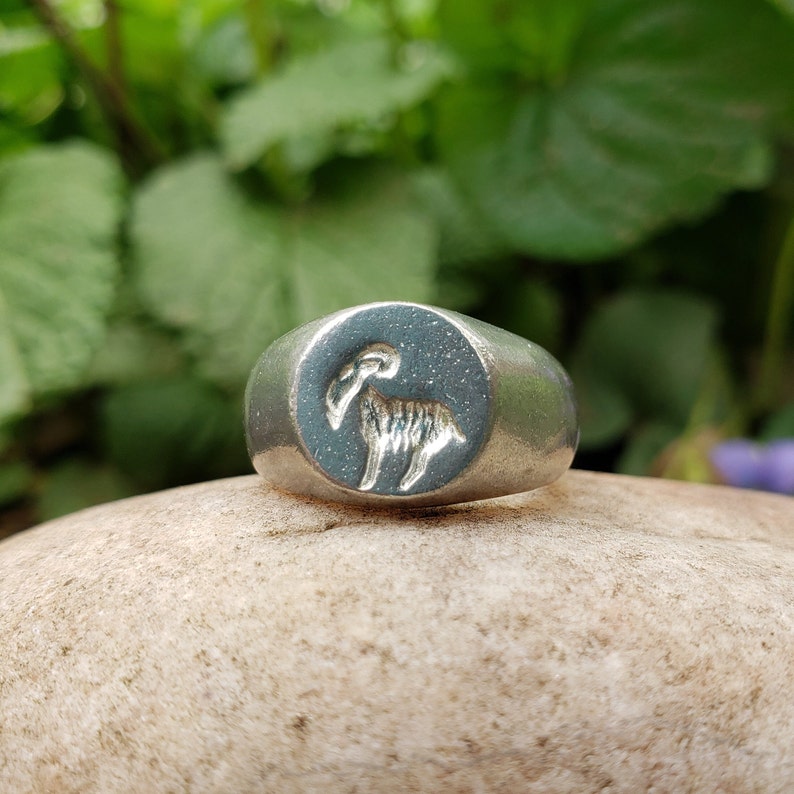 Ram wax seal signet ring | Etsy