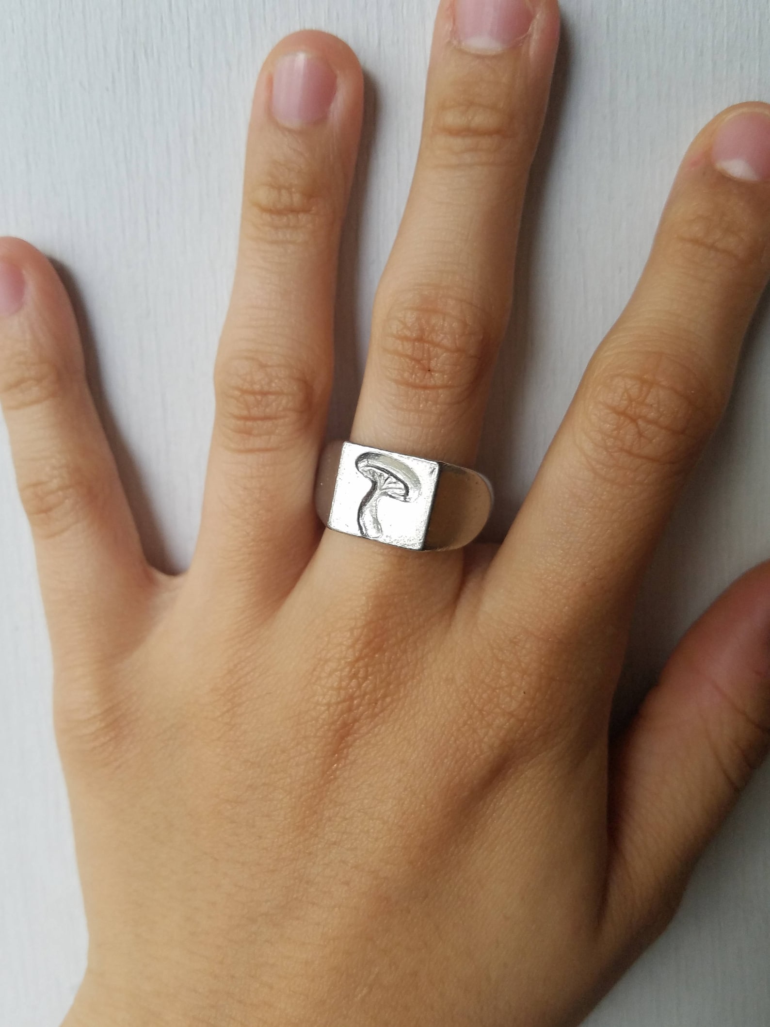 Mushroom Wax Seal Signet Ring - Etsy