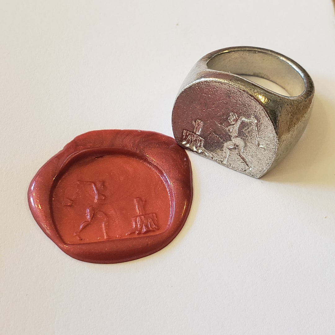 Woodcutter Wax Seal Signet Ring - Etsy