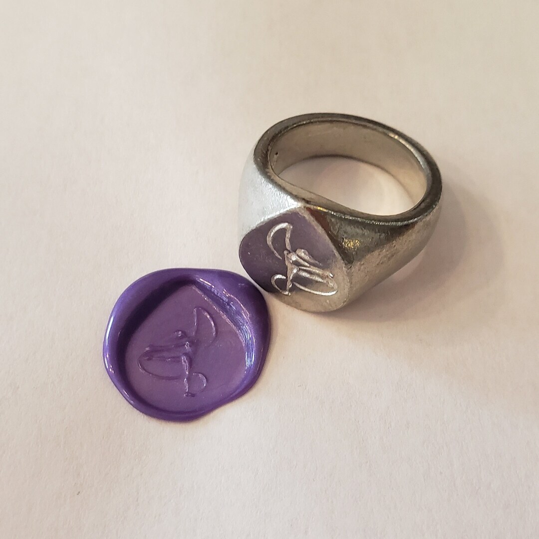 Ribbon Dance Swoop Wax Seal Signet Ring - Etsy