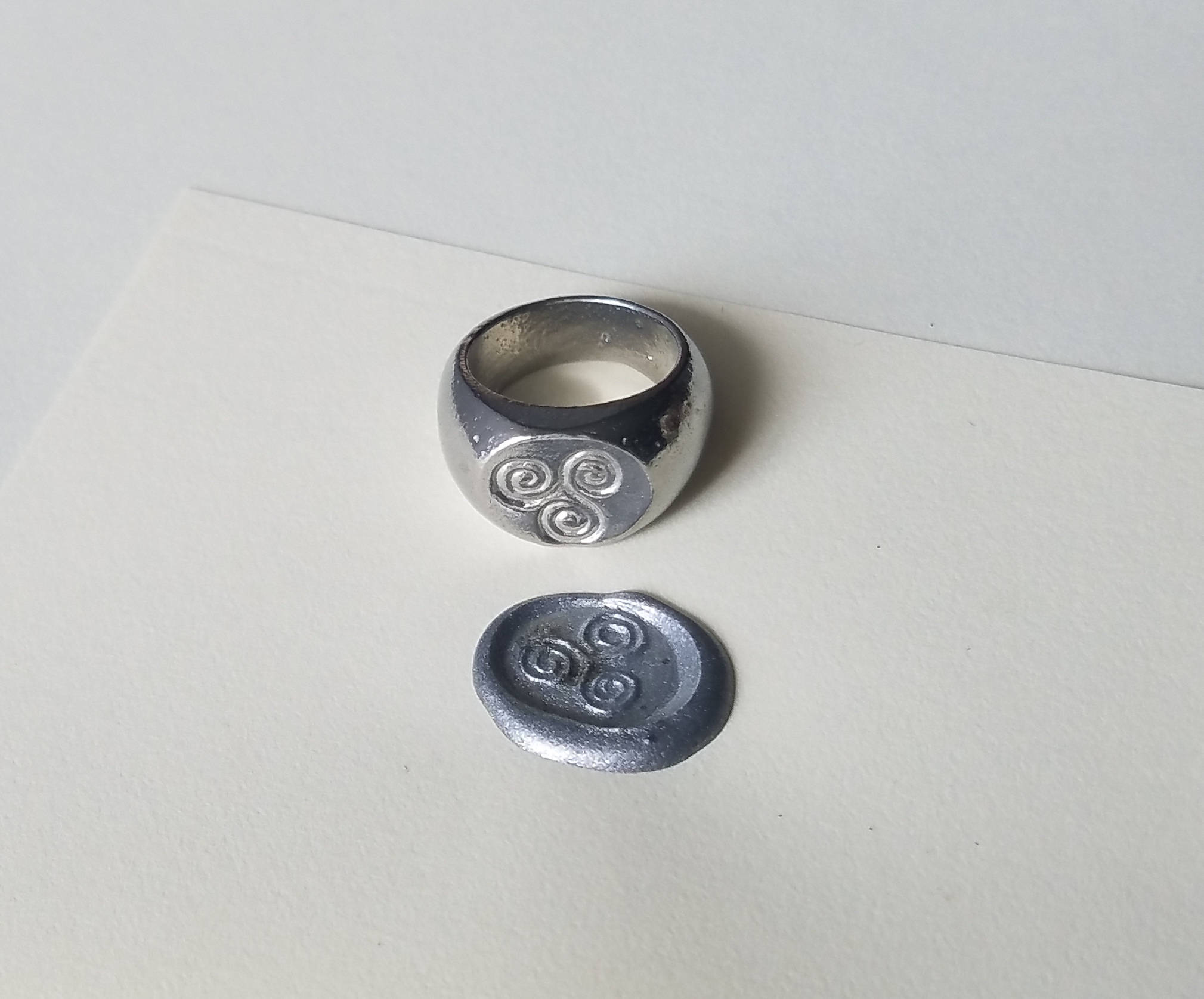 Pictish Spiral Wax Seal Signet Ring - Etsy