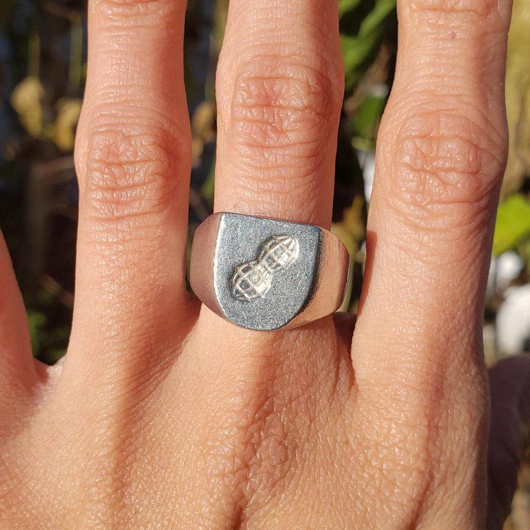 Peanut Wax Seal Signet Ring - Etsy
