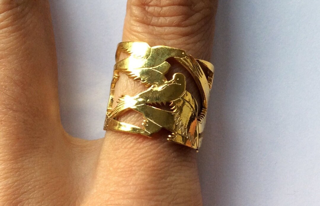 Gold Plated Birds Ring gold Dove Ring pink Plated Birds Ring gold ...