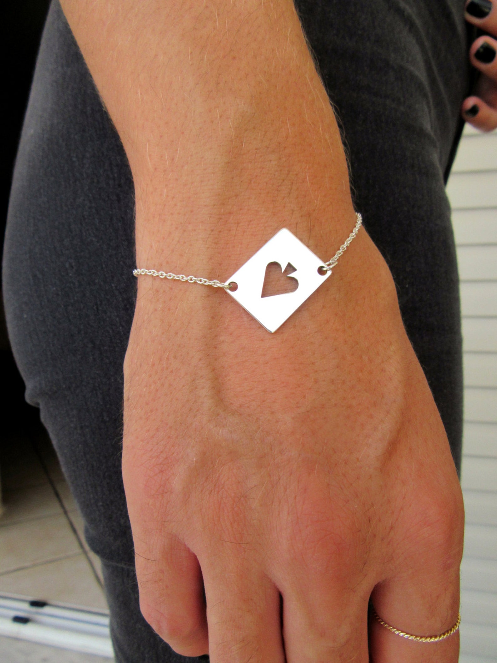 Poker Bracelet Queen of Spades Bracelet Dom Bracelet Ace - Etsy