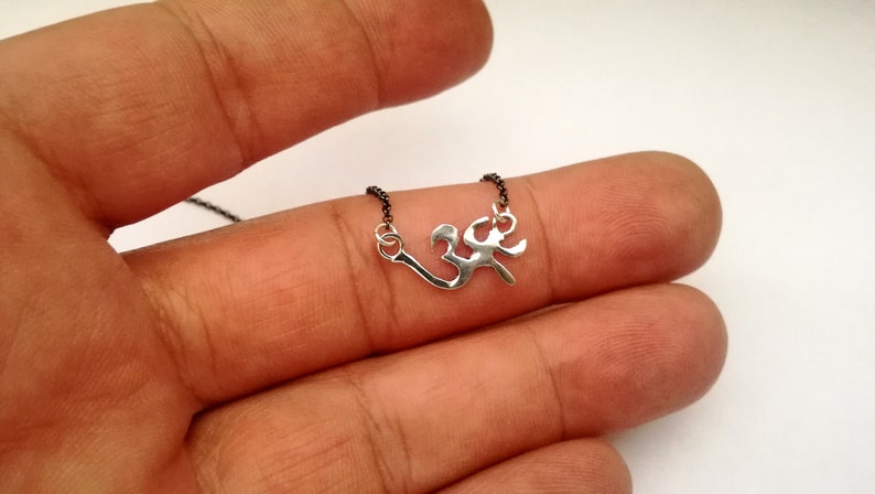 Tiny Om Necklace om 925 Sterling Silver Necklace aum Symbol - Etsy