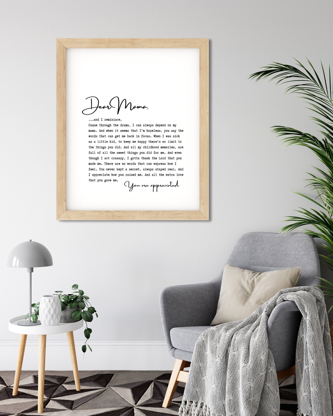 Dear Mama Wall Art Dear Mama by Tupac Print Rap Lyrics - Etsy