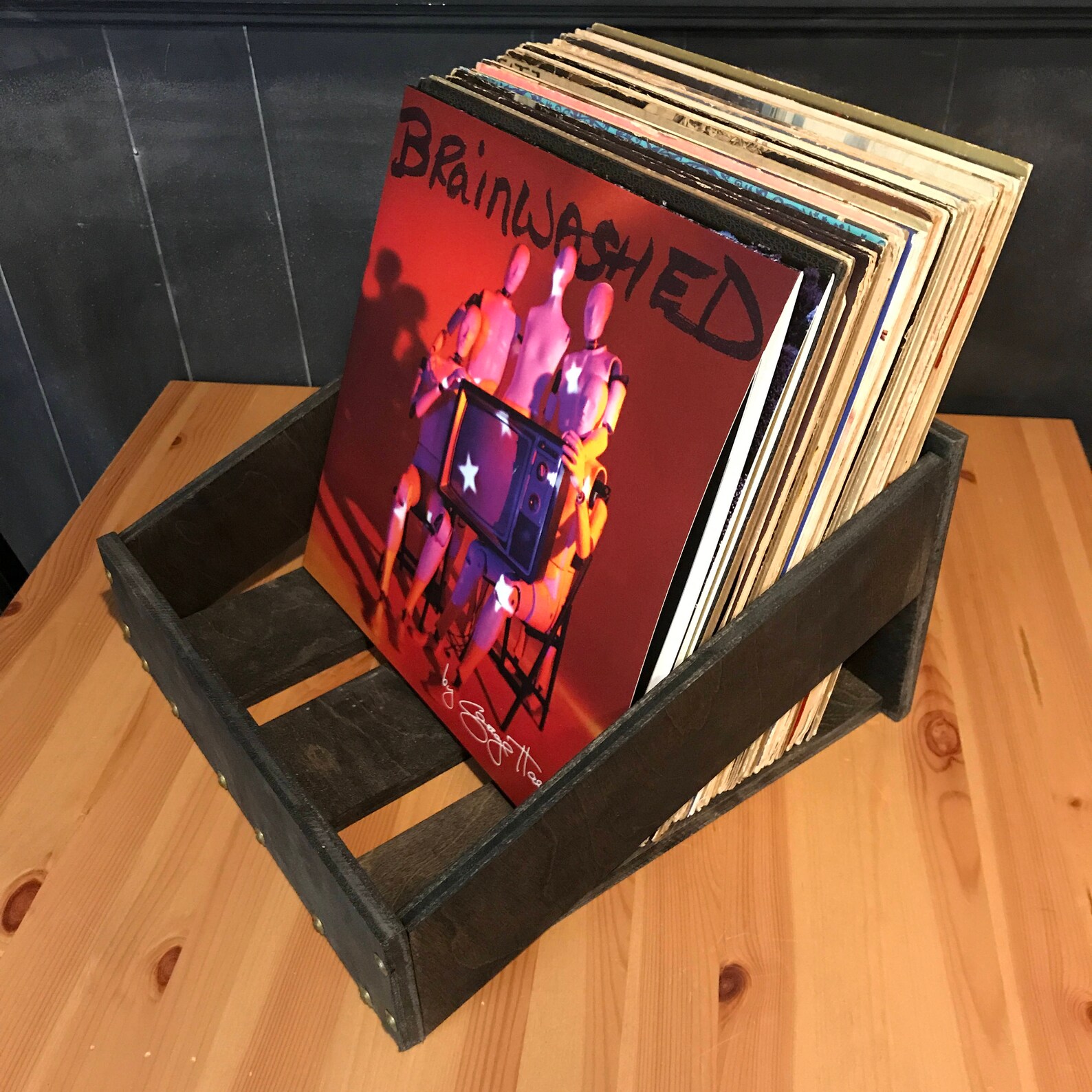 Stained LP Display Crate - Etsy
