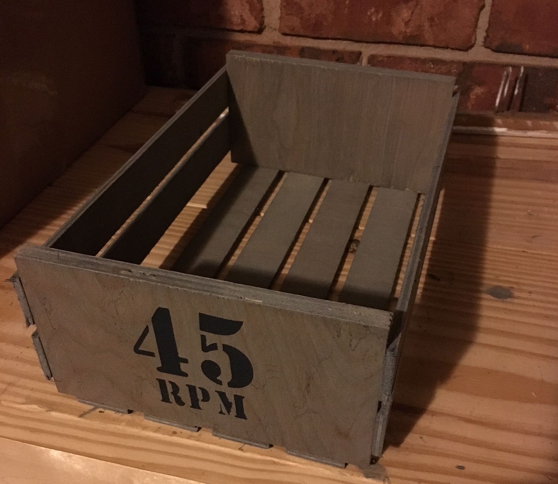 Stained 45 Crate with Customizable Lettering - Etsy