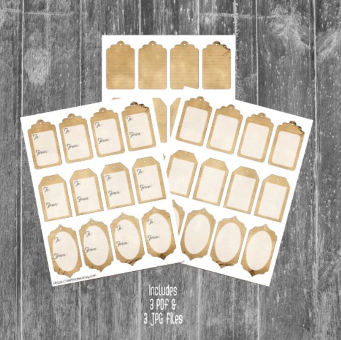Vintage Parchment Script Handwriting Paper Ephemera Page Gift Tags ...