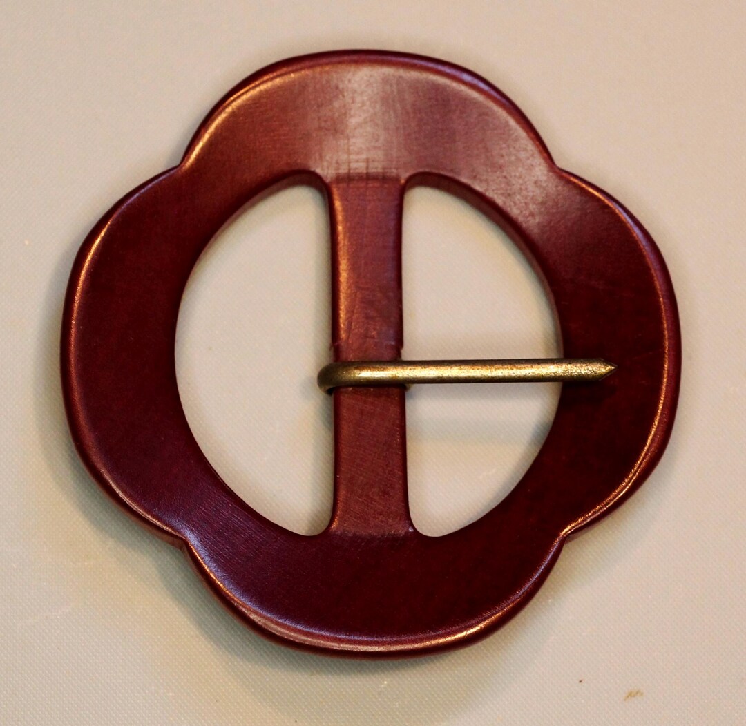 Vintage La Mode Burgundy Wood Belt Buckle, Floral Czech Buckle - Etsy