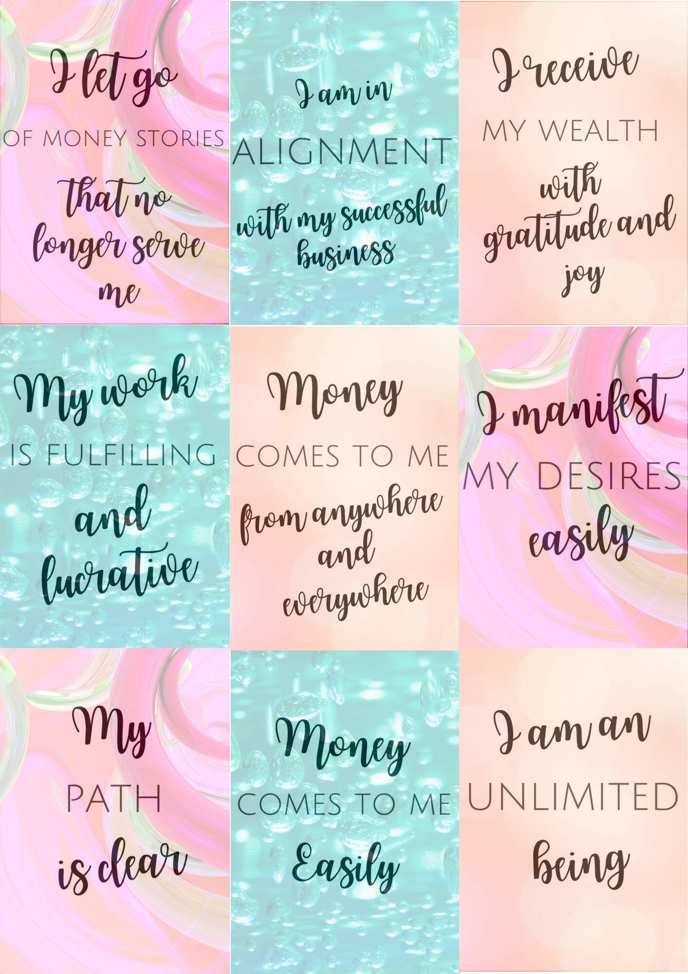 9 Printable Wealth Affirmation Cards | Etsy