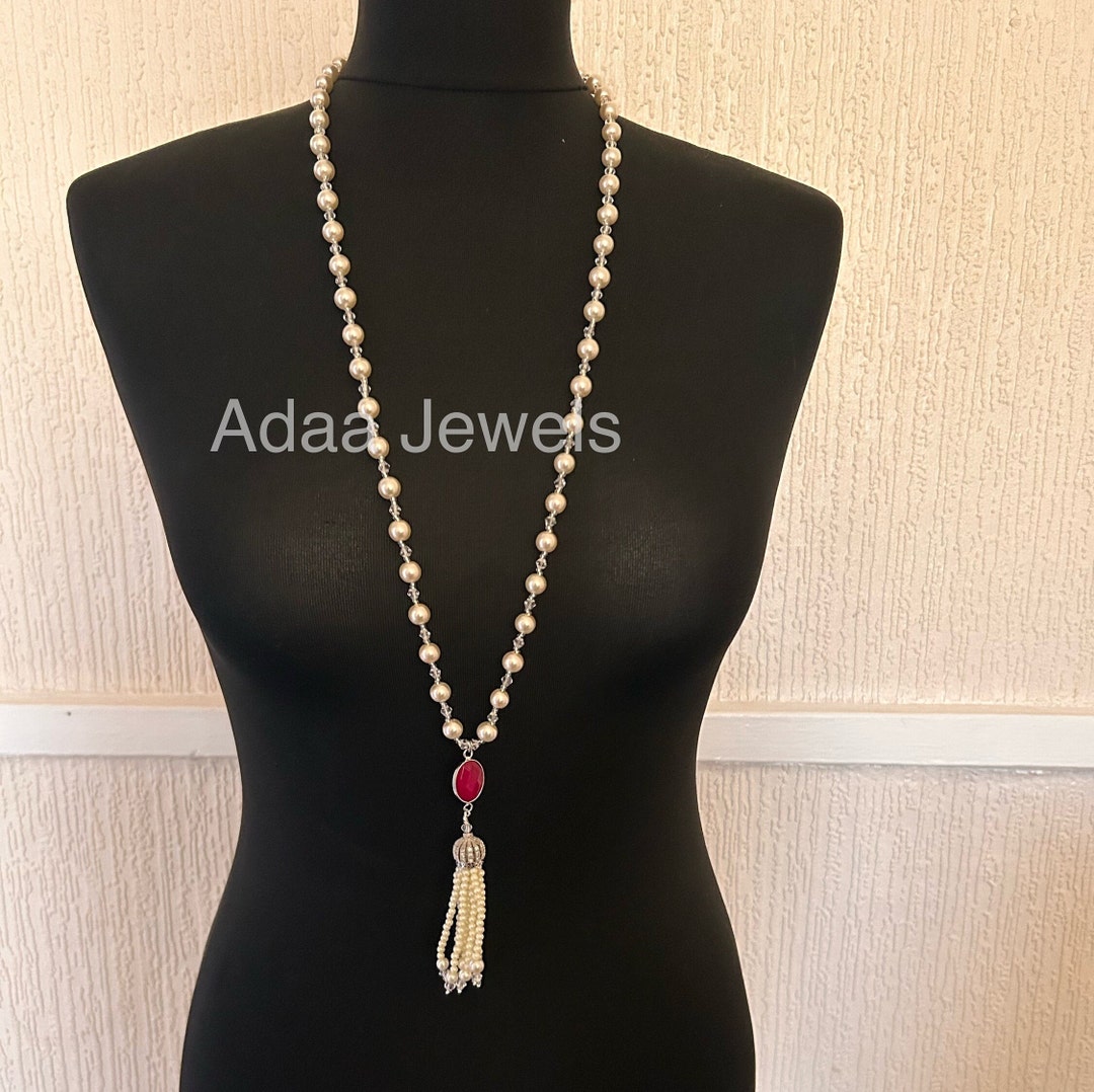 Indian Jewelry, Rani Haar, Indian Mala, Pakistani Pearl Mala, Adaa ...