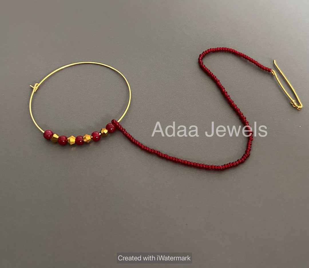 Indian Nose Ring Nath Chain Bridal Jewelry Sabyasachi Nathni Nose Pins