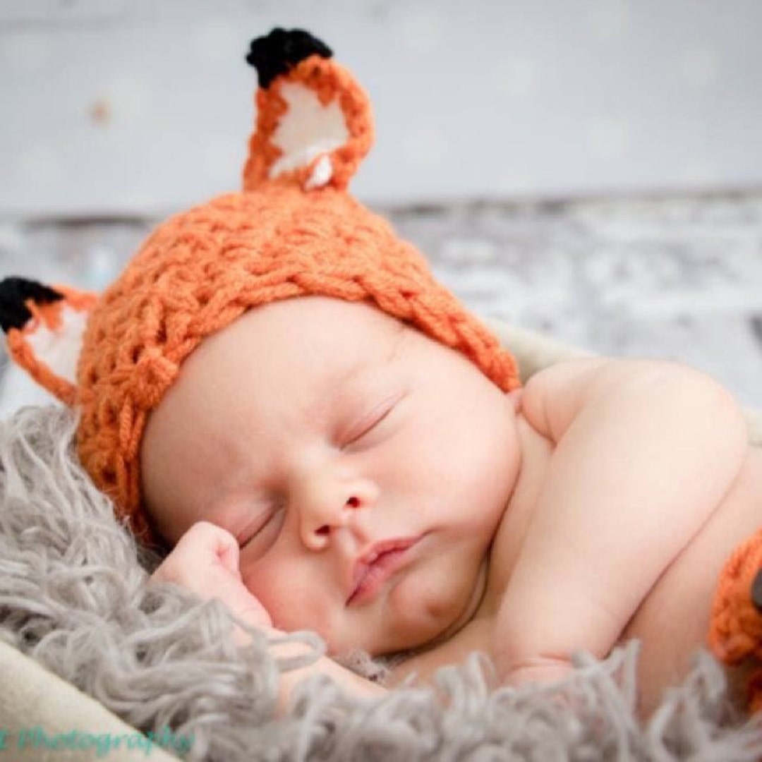 Crochet Fox Hat Baby Fox Hat Newborn Fox Hat Crochet Baby Boy Hat Hat ...
