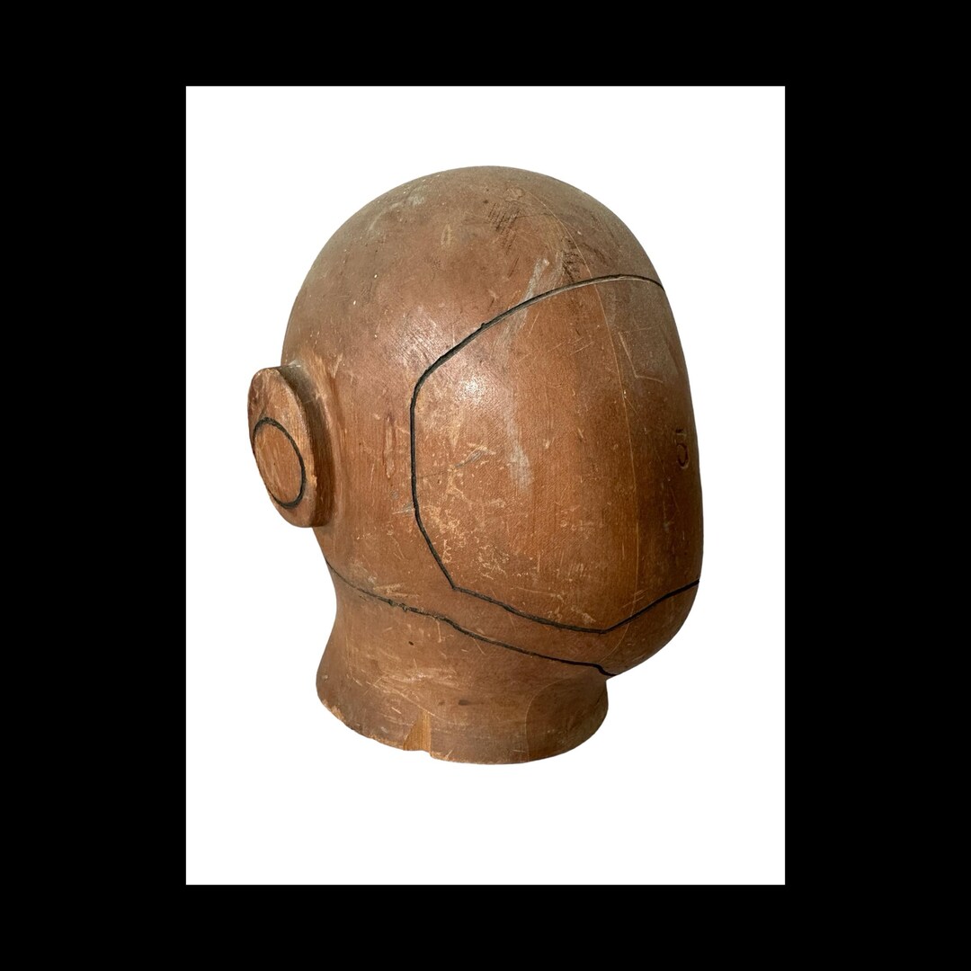 Antique Milliners Wooden Helmut Head Form C. 1920 - Etsy