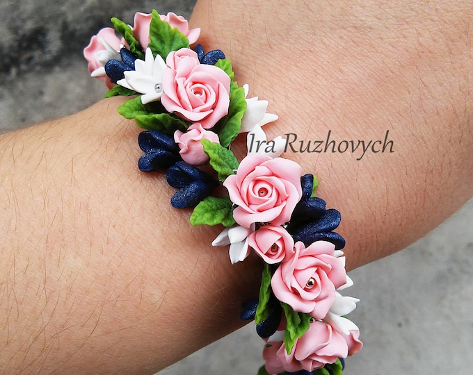 Polymer Clay Jewelry Flower Charm Bracelet Handmade Flowers - Etsy UK