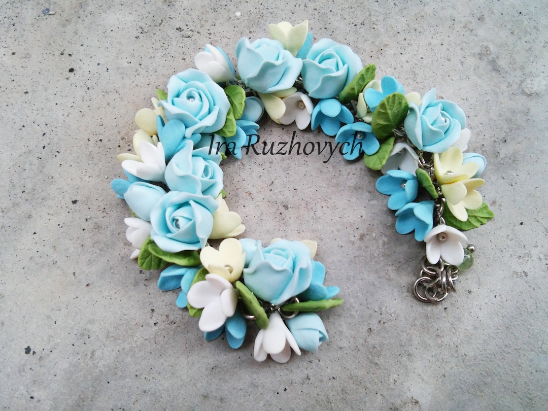Polymer Clay Jewelry Bracelet Handmade Flowers - Etsy