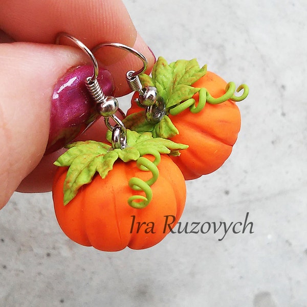 Pumpkin Earrings - Etsy
