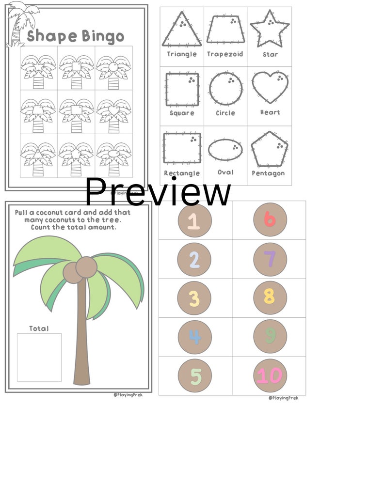 Coconut Tree Activities - Etsy