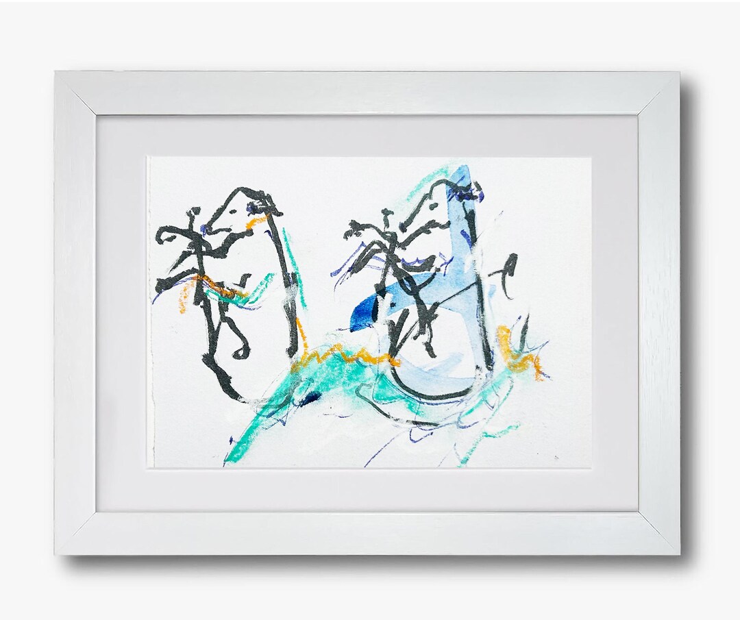 Two Whippet Sighthounds Sleeping Curled up - Mixed Media, Abstract ...