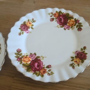 Fine Bone China Cottage Rose Tea Plates - Etsy