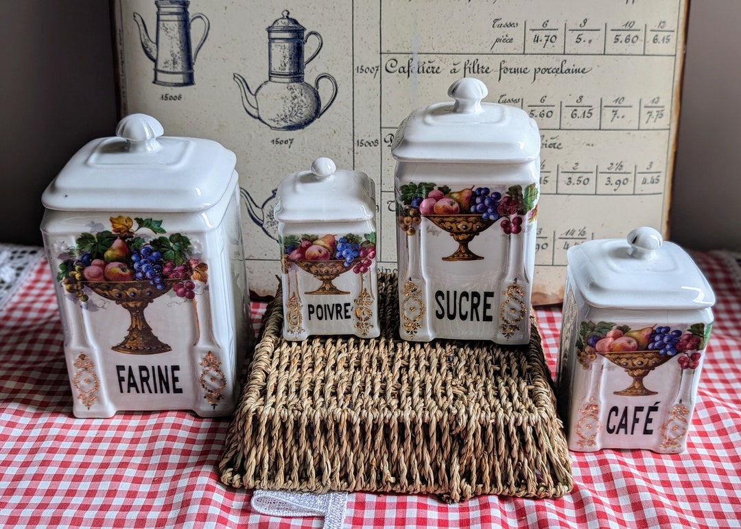 Elegant China Graduated Storage Pot Set - Etsy