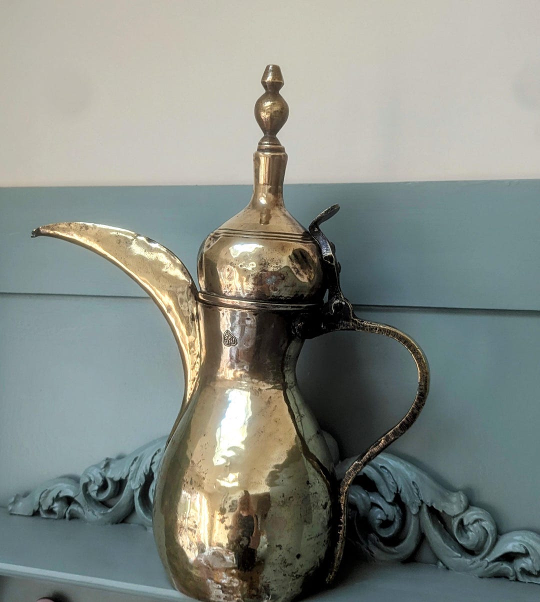 Large Antique Brass Middle Eastern Coffee Pot - Etsy