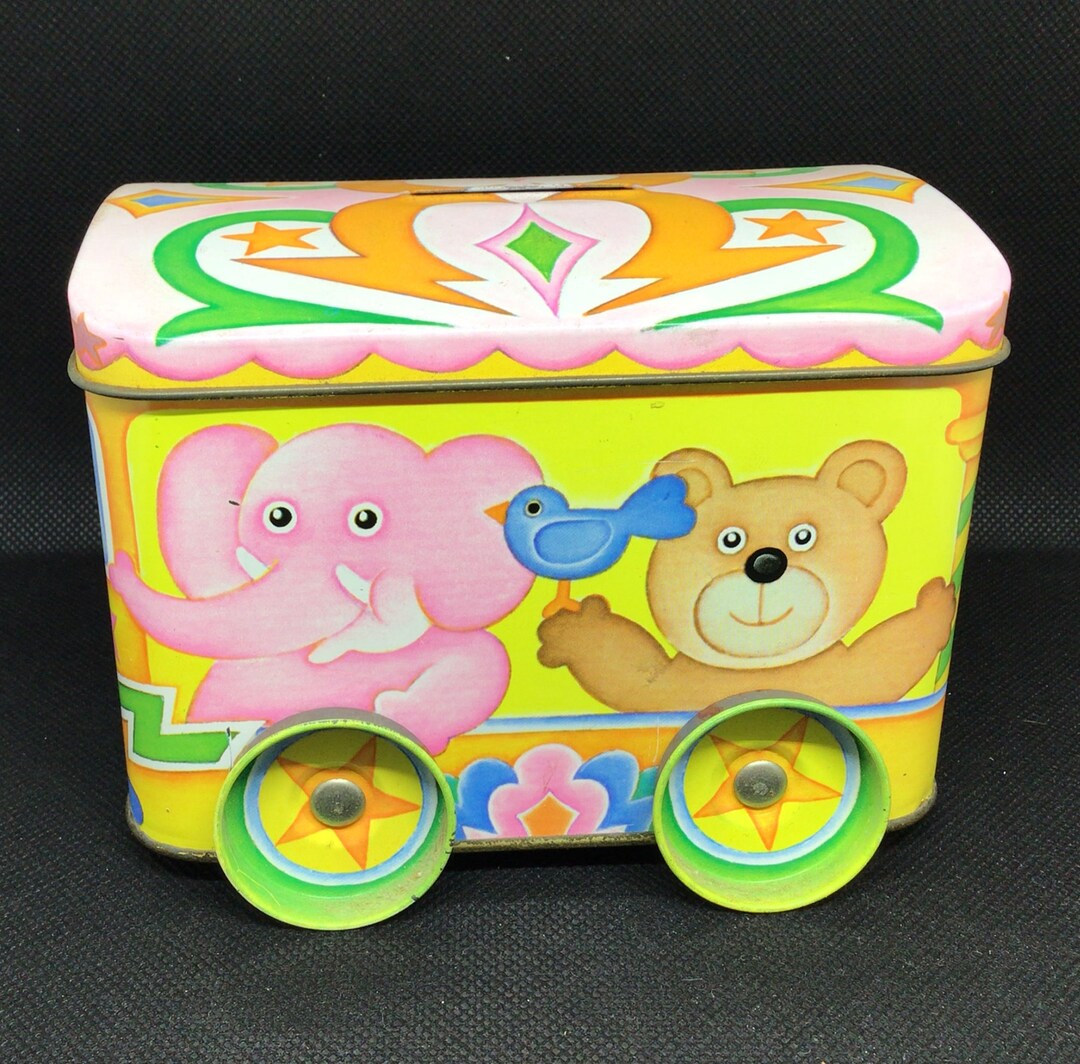 Vintage Circus Tin With Wheels - Etsy