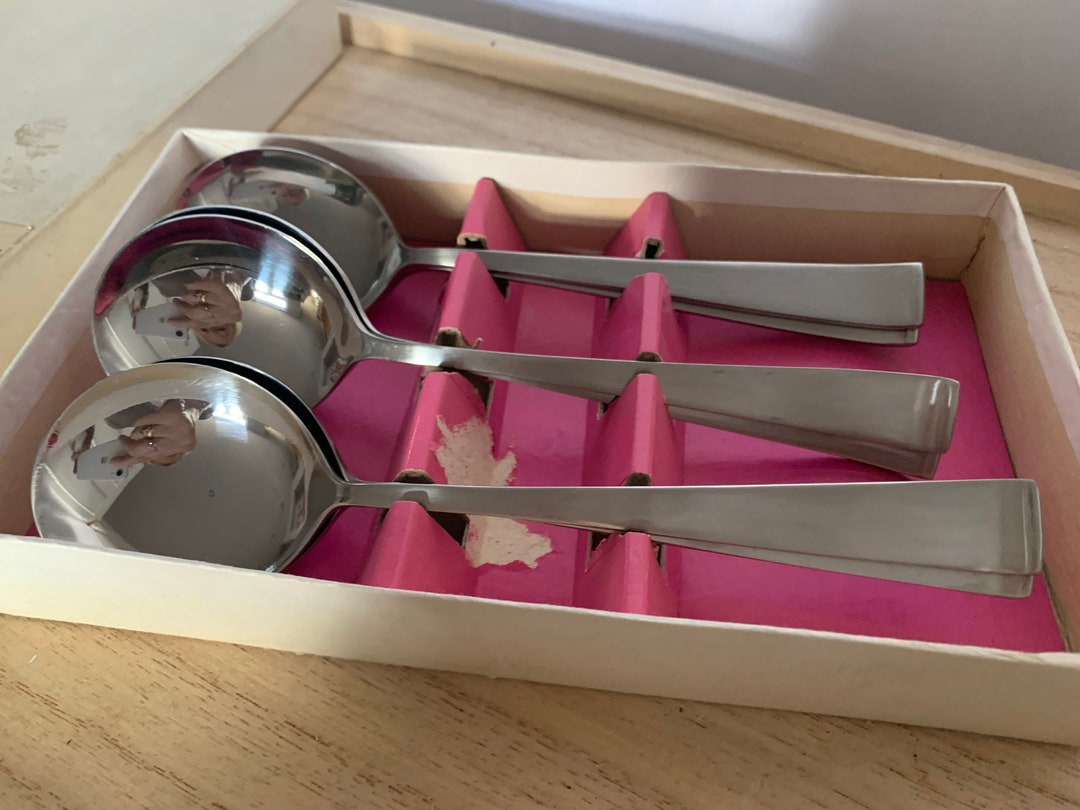 Vintage Viners Stainless Steel Dessert Spoons - Etsy