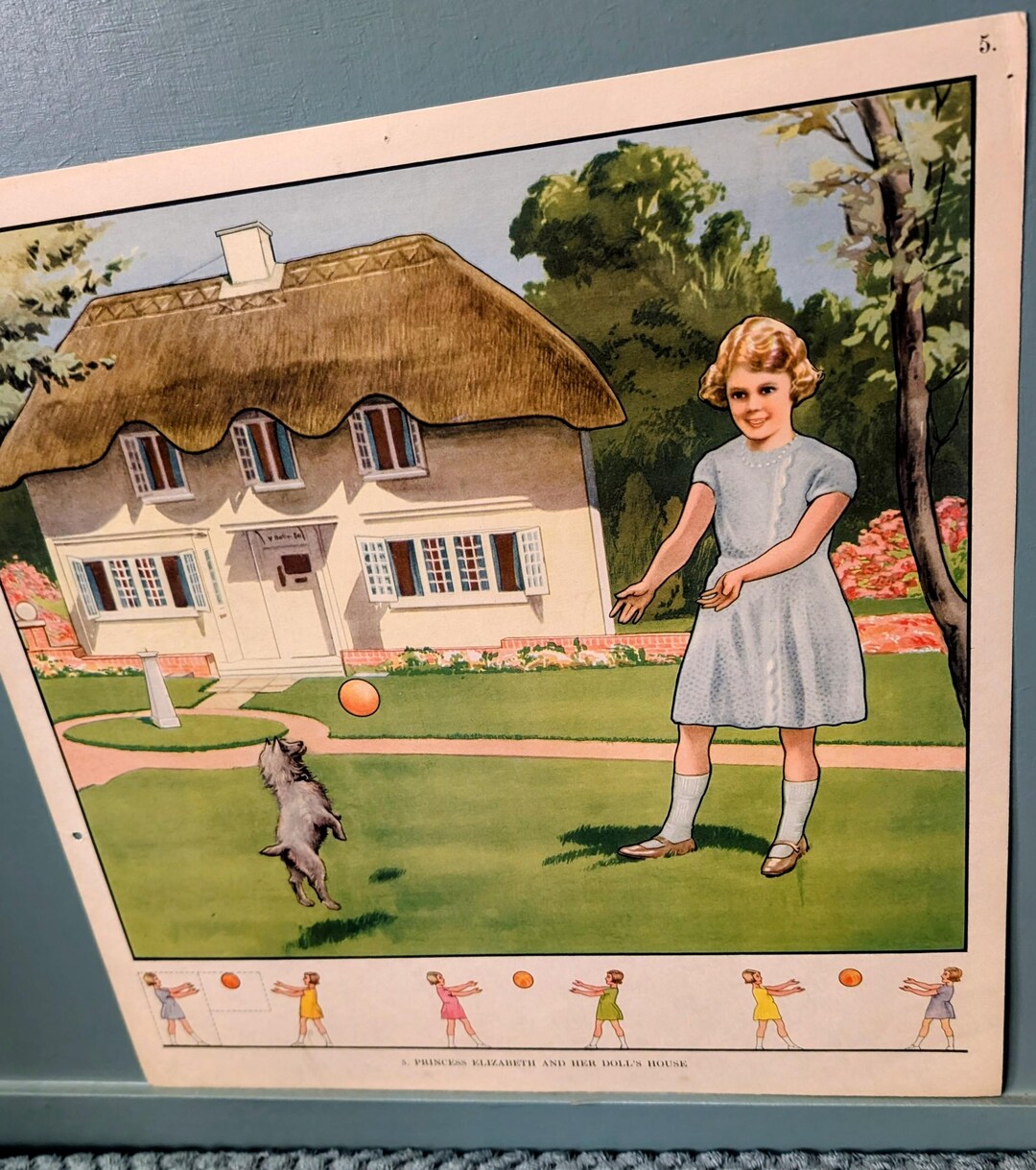 1930s Early Lithograph Macmillan " No 5 Princess Elizabeth and Her ...
