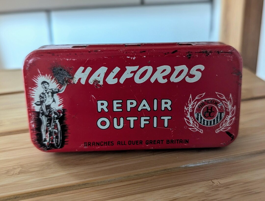 Vintage Halfords Bicycle Repair Tin - Etsy