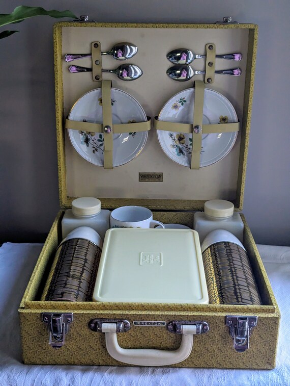 1950s/1960s Brexton picnic set for two, Suitcase, Old… - Gem
