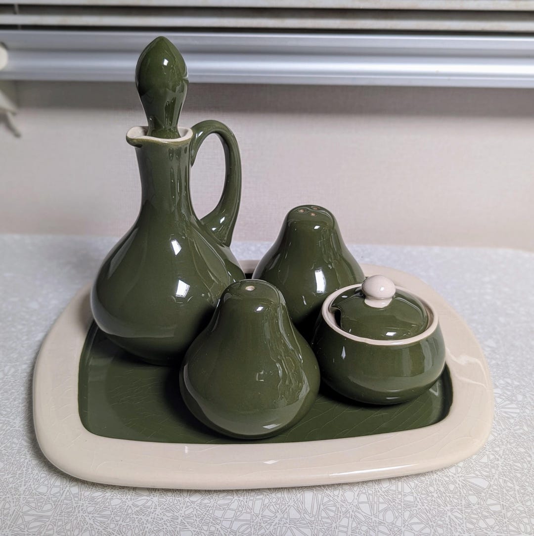 Vintage Welsh Studio Pottery Cruet Set - Etsy