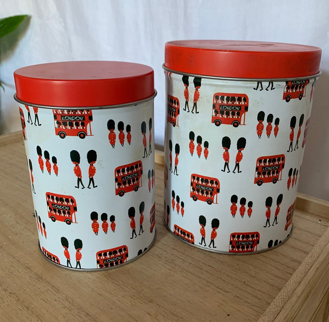 Set of Two Vintage Storage Tins - Etsy