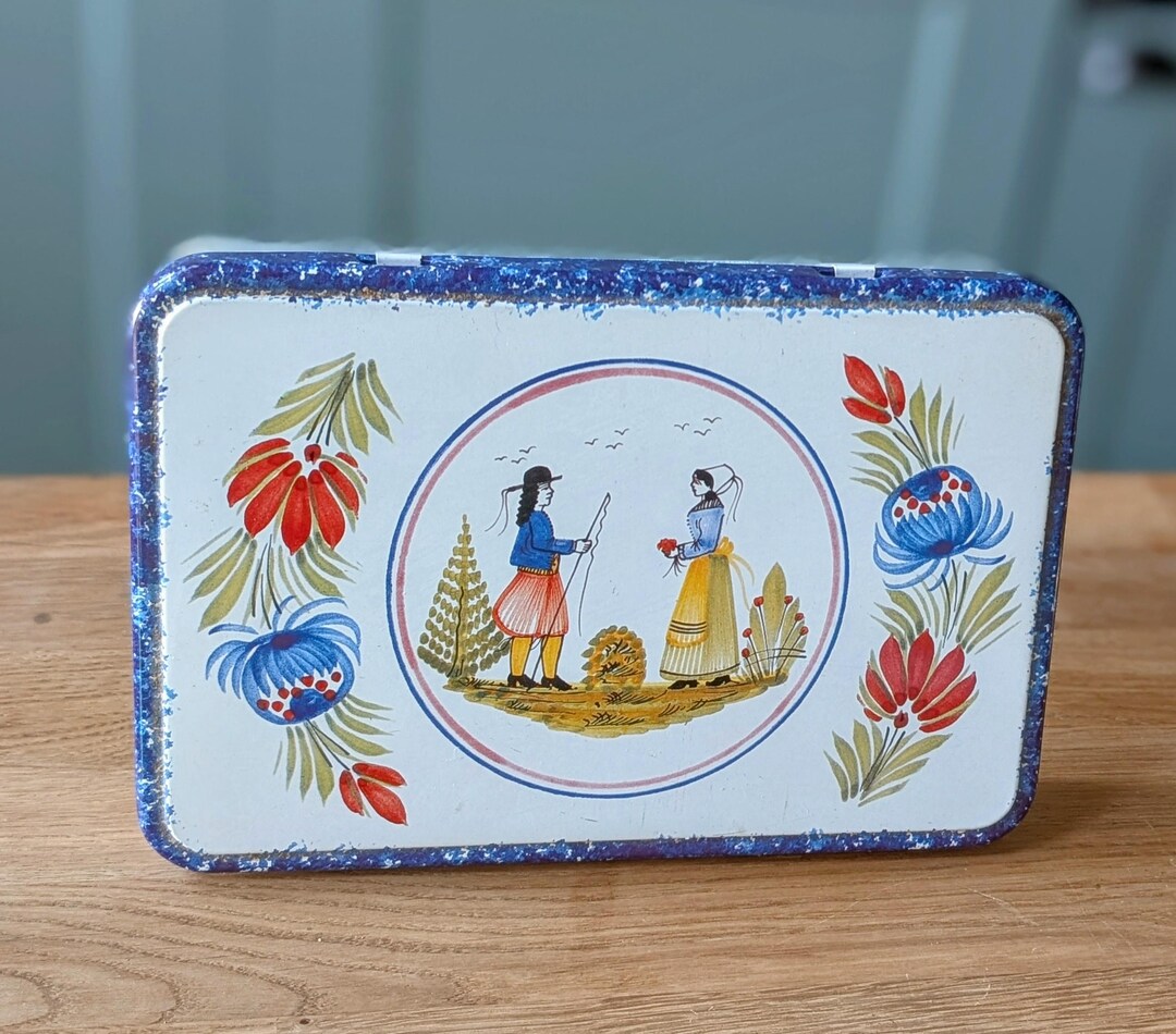 Massilly France Quimper Couple Tin - Etsy