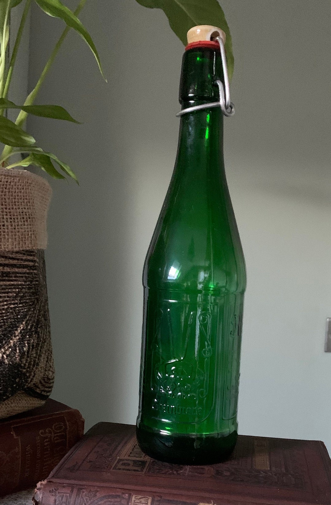 Vintage Tall Green German Beer Bottle - Etsy