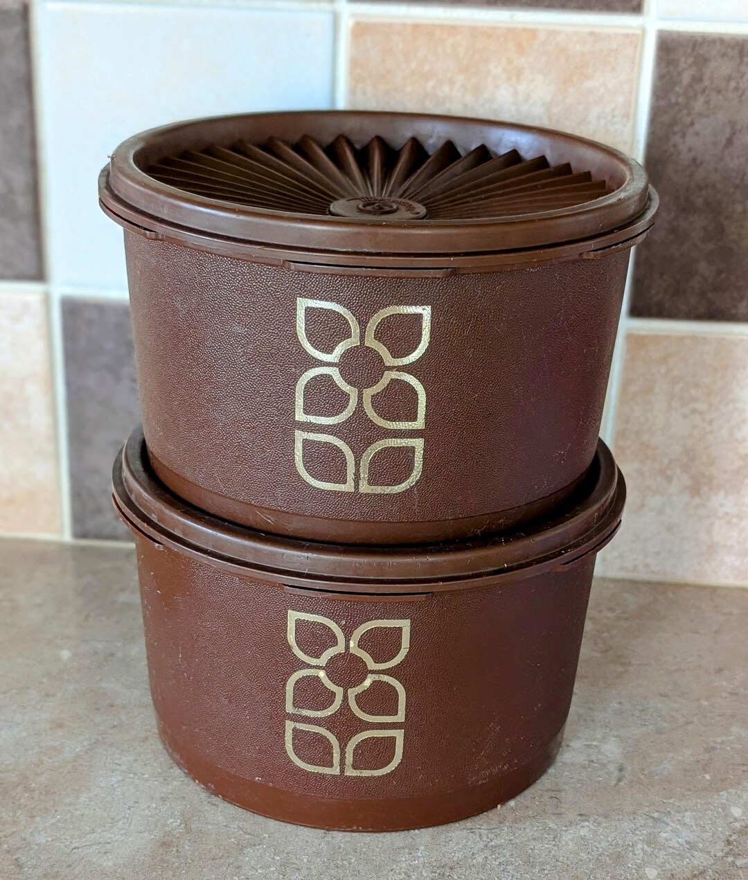 Retro 70s Tupperware Containers Harvest Sunburst Pattern - Etsy