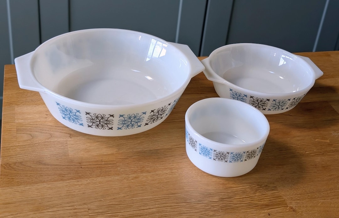 Vintage JAJ Pyrex Dishes & Bowl Chelsea Pattern - Etsy UK