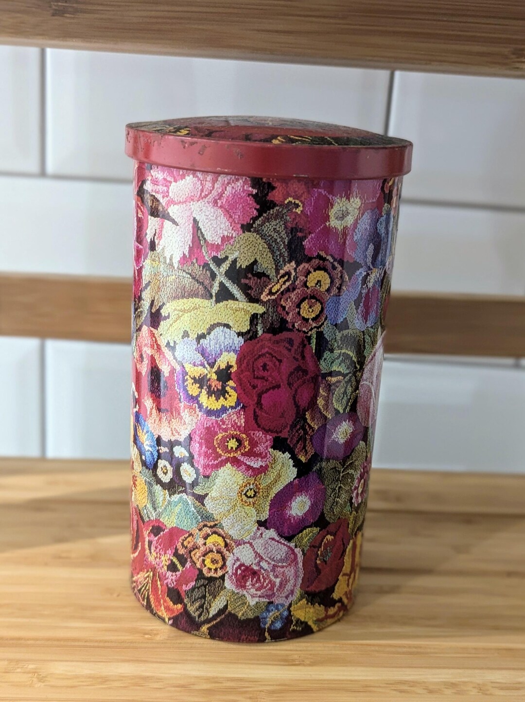 1990s Floral Tea Tin Marks and Spencer - Etsy