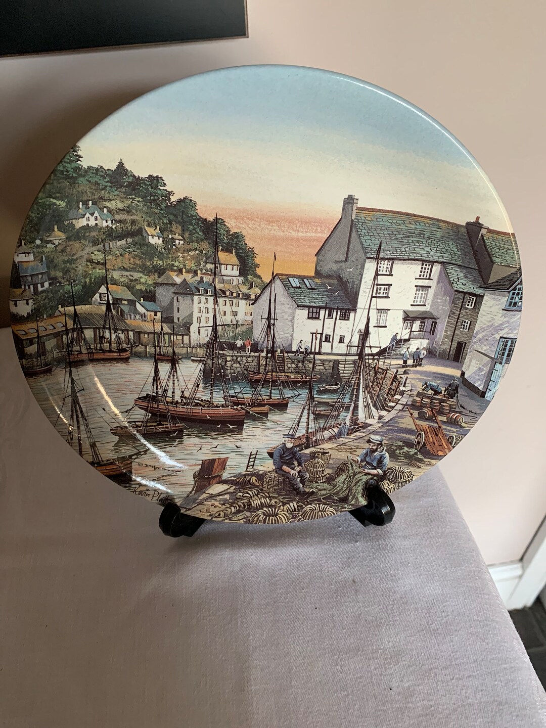 Poole Pottery Plate Polperro Harbour Cornwall - Etsy
