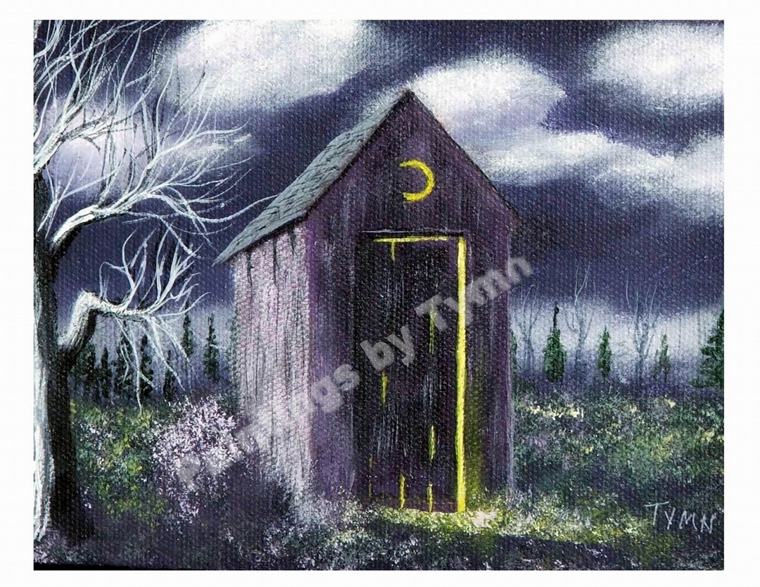 Paintings by Tymn - Outhouse at Night - Digital Download - Etsy