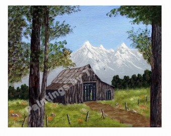 Paintings by Tymn - Barn With Windmill - Digital Download - Etsy