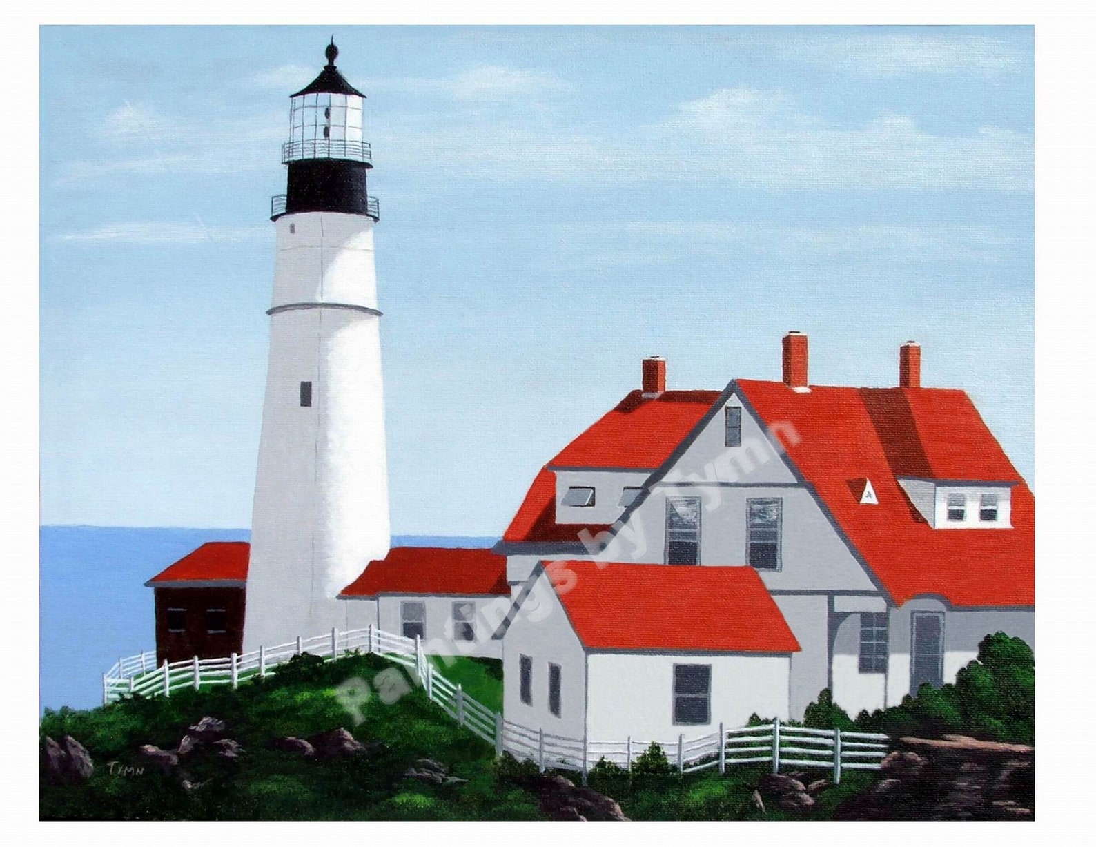 Paintings by Tymn - Portland Headlight Lighthouse - Print Created From ...