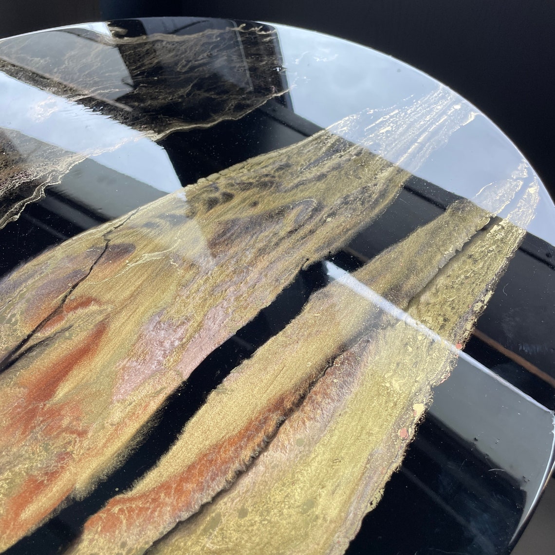 Black Gold Metallic Blush Side Table 23 With Hairpin Legs - Etsy