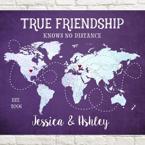 True Map of the World - Etsy