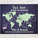 Long Distance Relationship Map, World Map, Deployment Gift ...