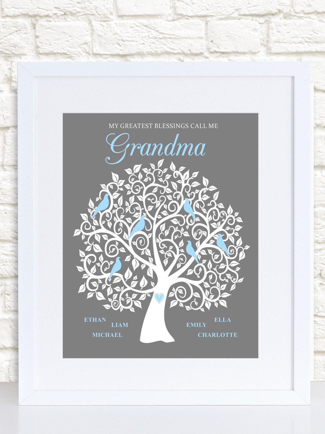 Grandma Family Tree Personalized Grandma Gift Mother's - Etsy
